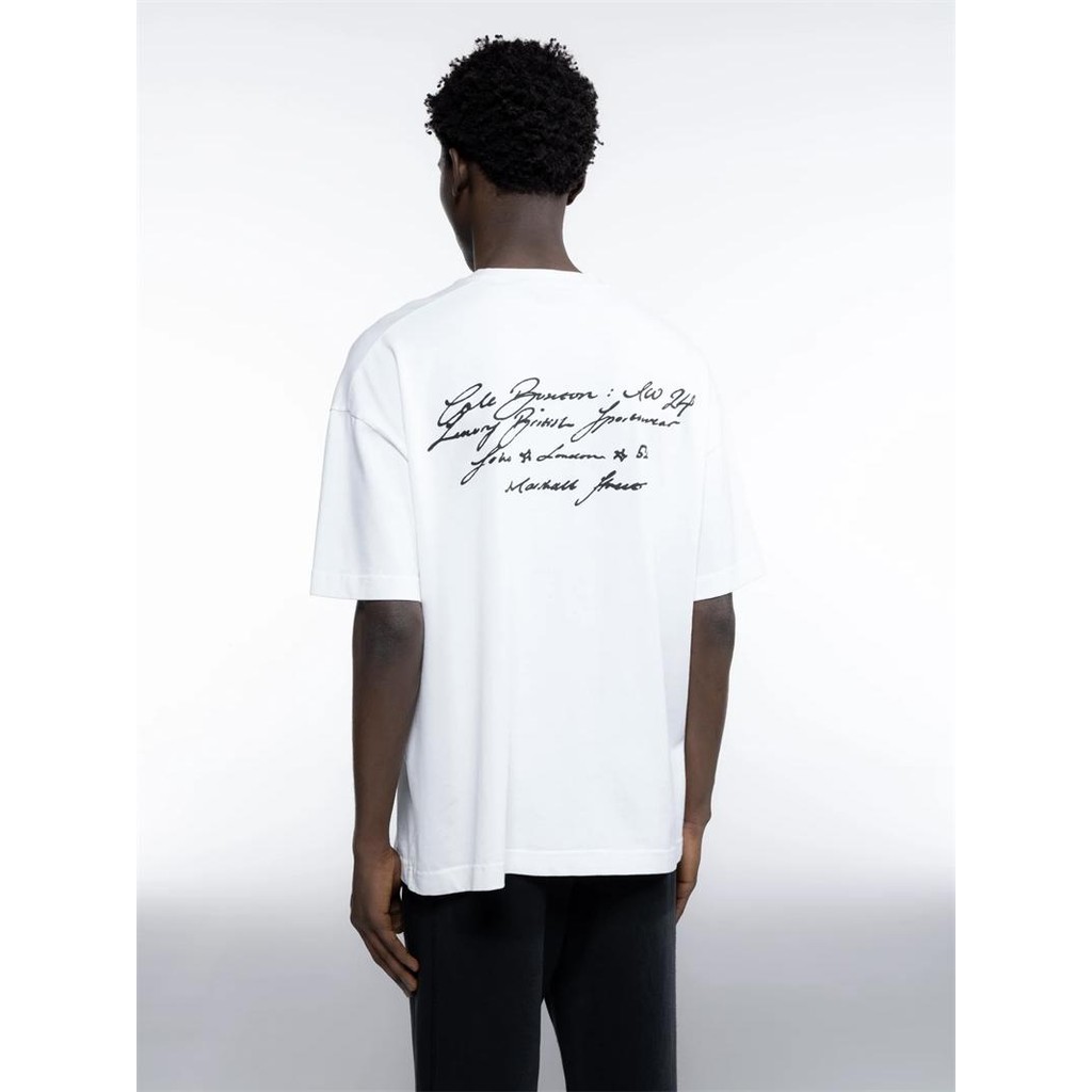 Cole Buxton Niche Cursive Slogan พิมพ์เสื้อยืดแขนสั้นผู้ชายคอกลมหลวม ...