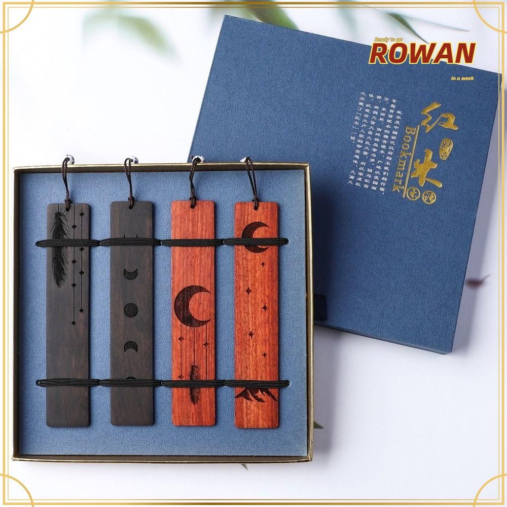 ที่คั่นหนังสือ ROWANS, เครื่องหมายหนังสือไม้แกะสลักสไตล์จีน, ไม้จันทน์ ...