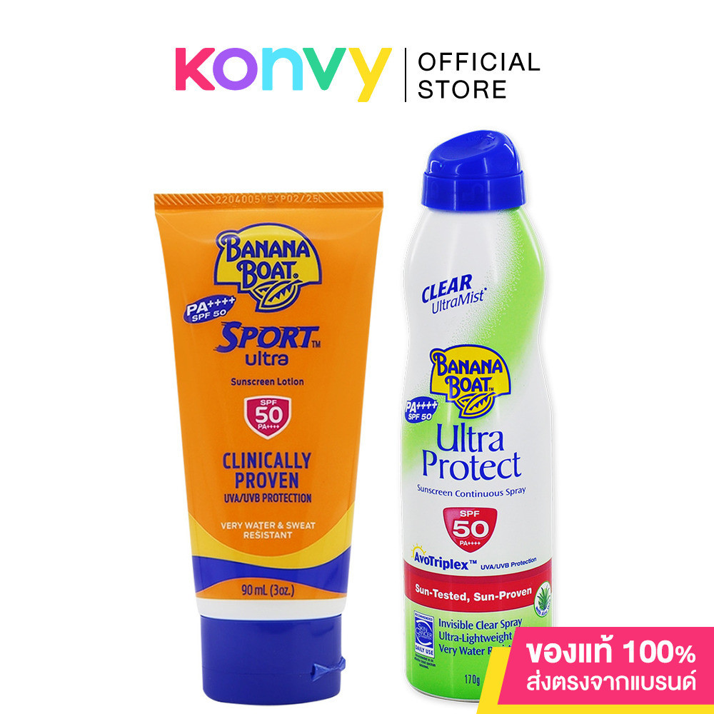 Banana Boat Set 2 Items Sport Ultra Sunscreen Lotion SPF50 PA++++ 90ml ...