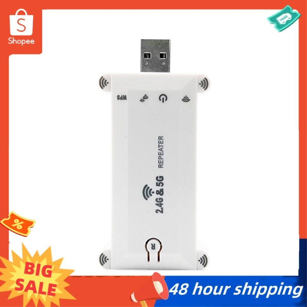 พร้อมสต็อก WiFi Extender USB แบบพกพา 2.4G/5G WiFi Repeater 1200Mbps ...