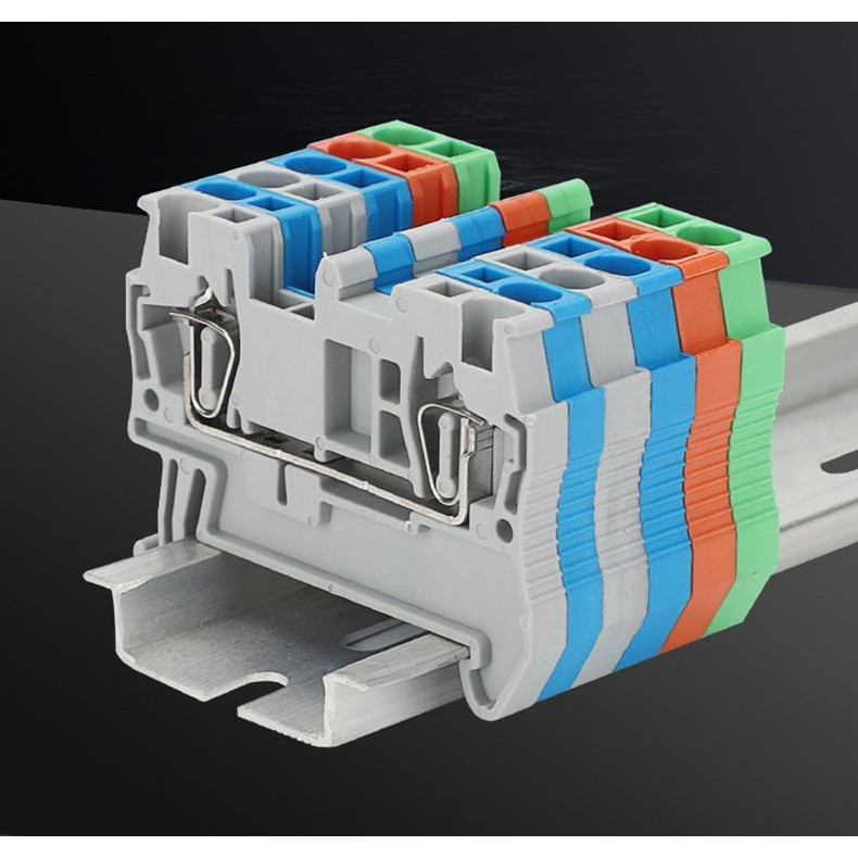 DIN Rail Terminal BLOCK PUSH-in Wire CONNECTOR Spring screwless ...