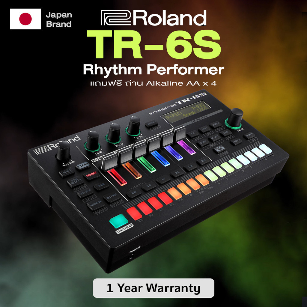 Roland® TR-6S Rhythm Performer เครื่องสร้างจังหวะกลอง แบบ Analog พร้อมเทคโนโลยี ACB รองรับ WAV ...