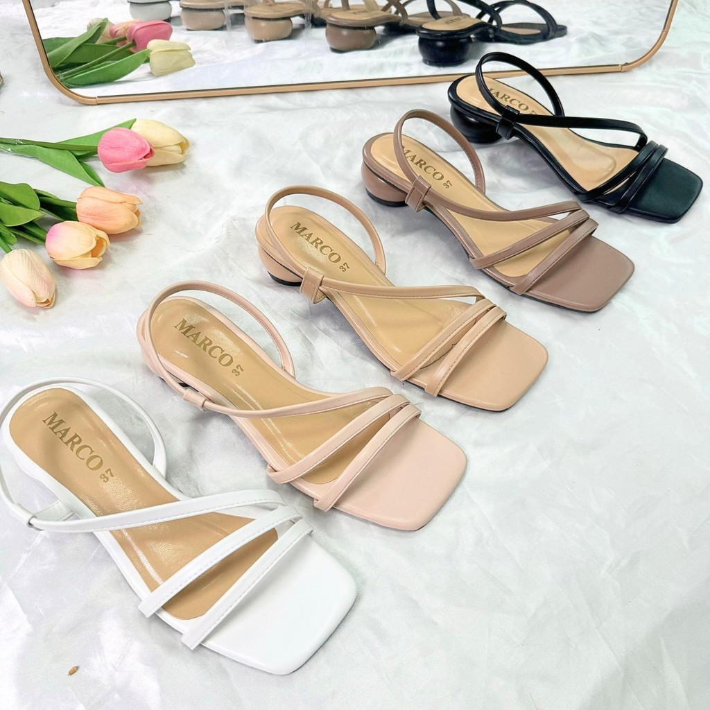 รองเท้าส้นสูงแบรนด์ Marco รุ่น A1088 ส้นเตี้ยรัดข้อ สายไขว้ | Shopee ...