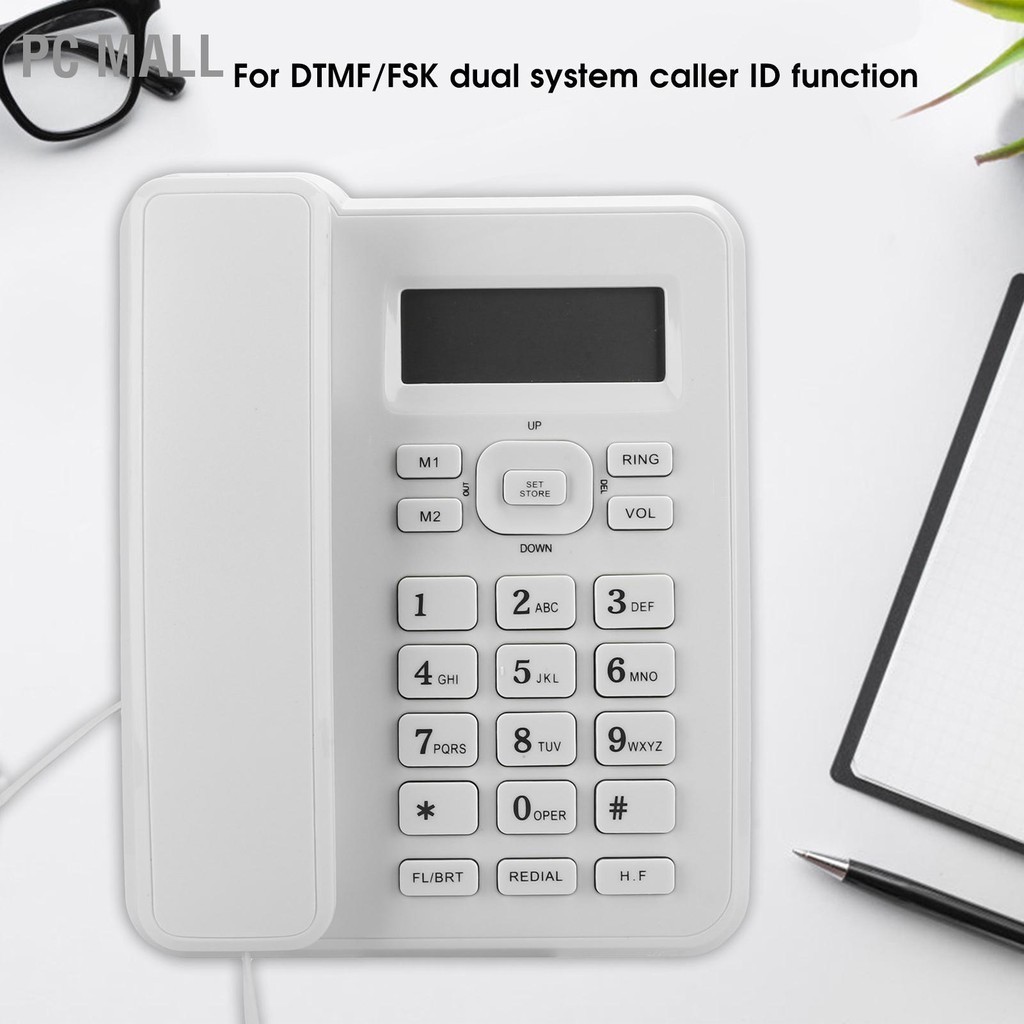 PC Mall KX‑T6001CID ครัวเรือน โรงแรม โทรศัพท์บ้านธุรกิจในประเทศ อุปกรณ์โทรศัพท์พื้นฐาน สีขาว ...