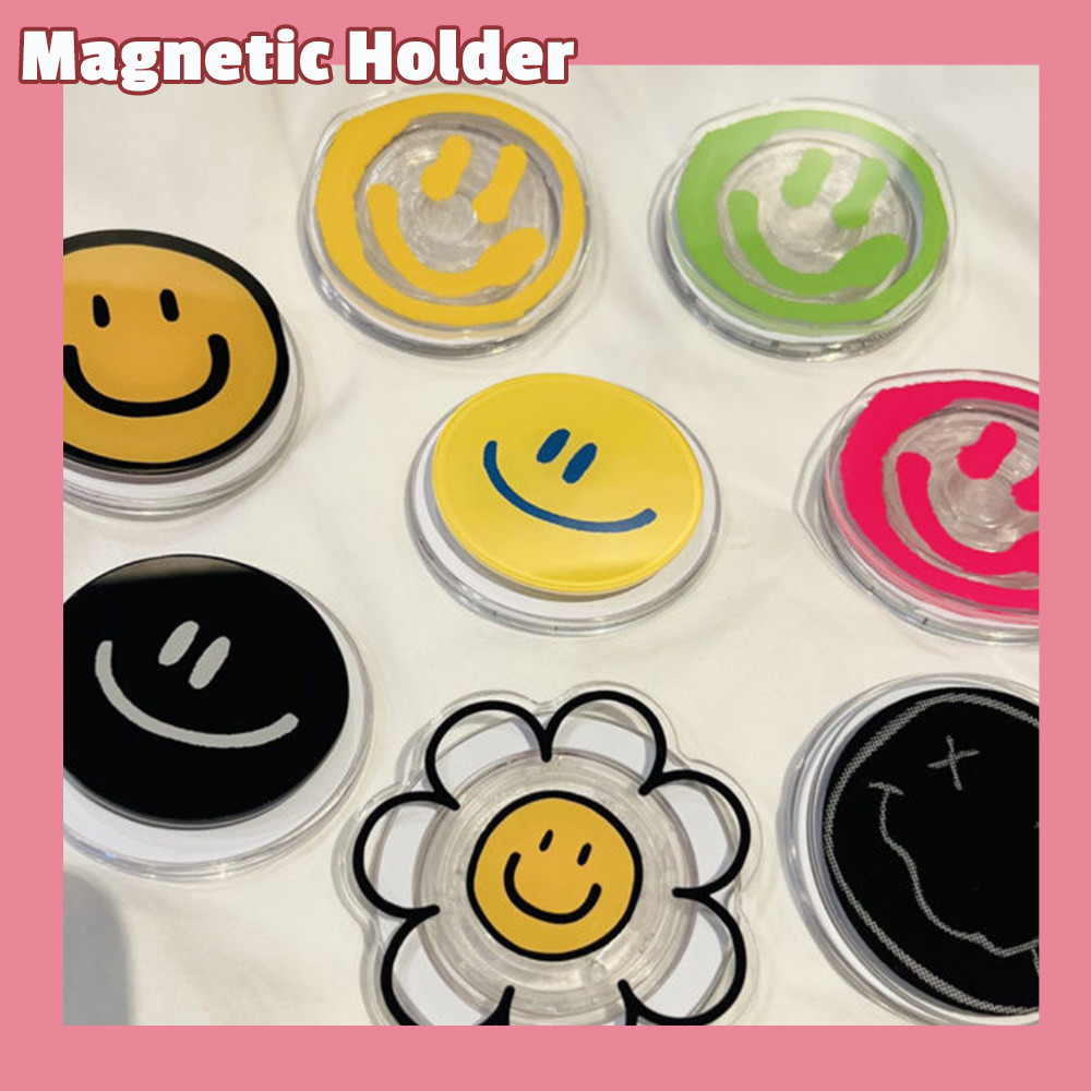 น่ารัก Instagram Doodle Smiley Face Magnetic Phone Griptok Grip Tok ...