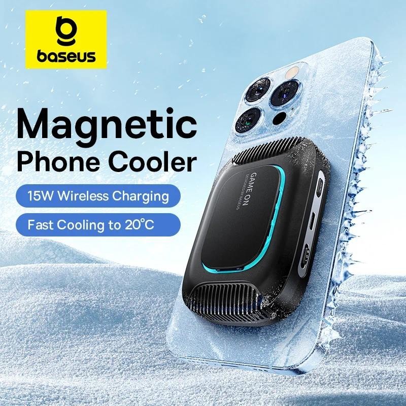 BASEUS ใหม่Baseus Phone Cooler รองรับแม่เหล็ก 15W ไร้สายชาร์จหม้อน้ํา ...