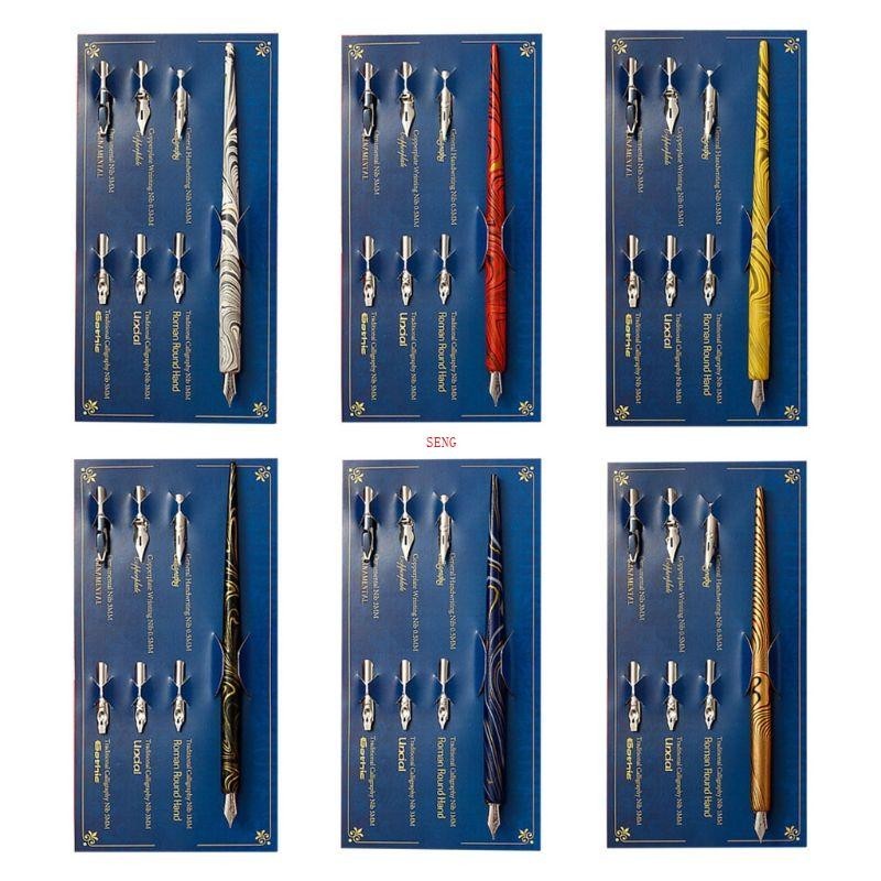 Seng Marble Manga การประดิษฐ ์ ตัวอักษร Dip ผู ้ ถือปากกา 6 Nibs ...