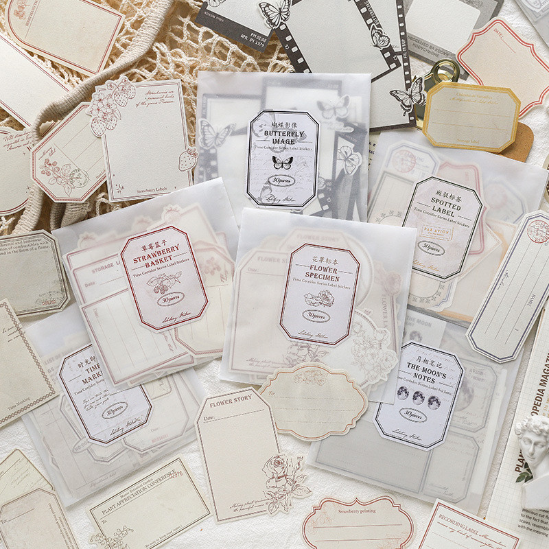 Kowei 30 ชิ้น [Time Gallery Series] สติ๊กเกอร์วารสารวินเทจสติ๊กเกอร์แสง ...