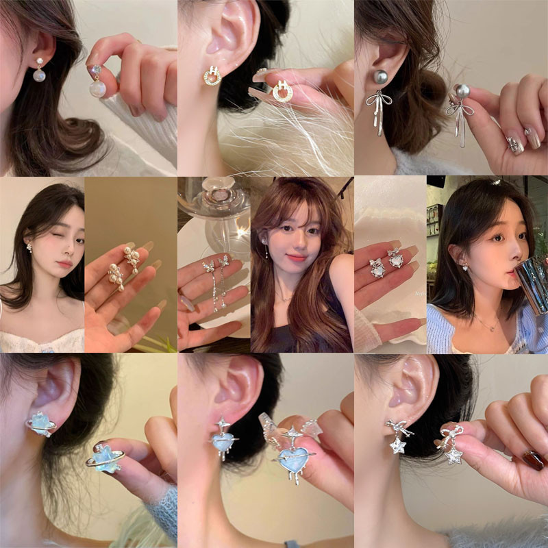 สาวหวาน INS มินิน่ารัก S925 ต่างหูเงินหูสตั๊ดเครื่องประดับแฟชั่นอุปกรณ์เสริม | Shopee Thailand