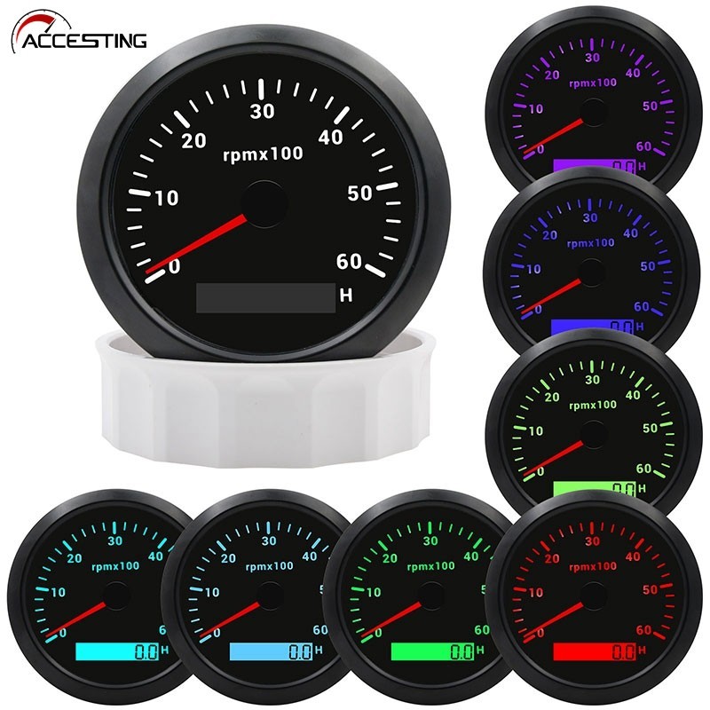 85 มม.7 สี Marine Tachometer + M16 Sensor Tacho Backlight เรือ RPM ...