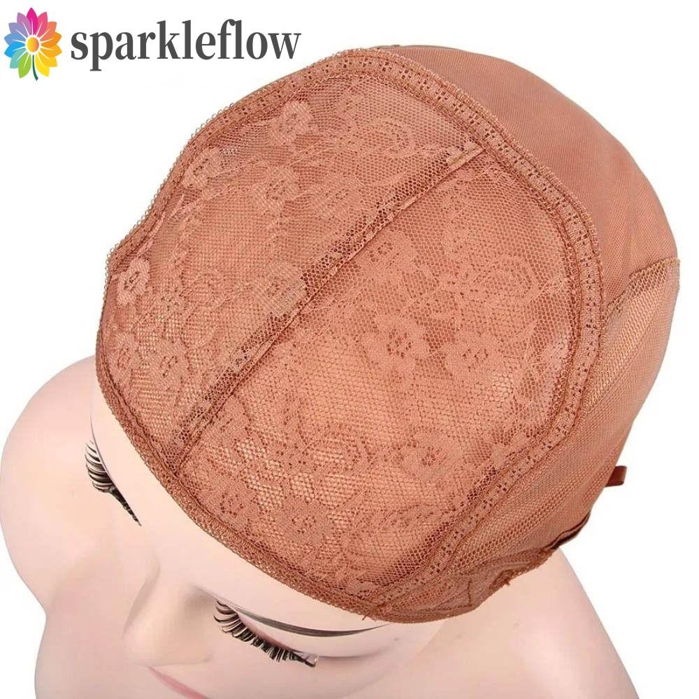 Sparkleflow ที่มองไม่เห็นผมสุทธิ, XL/L/M/S ทอผ้าหมวกตาข่ายวิกผมหมวก,ทนทานสีดําปรับสายรัดลูกไม้ ...