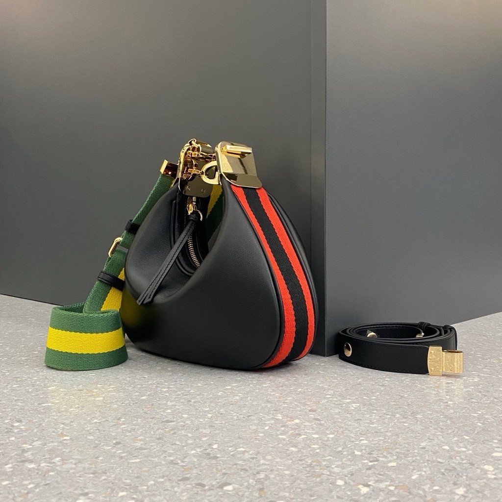 First Layer Cowhide Contrast สี Webbing ไหล่ Messenger กระเป๋าหญิง ...