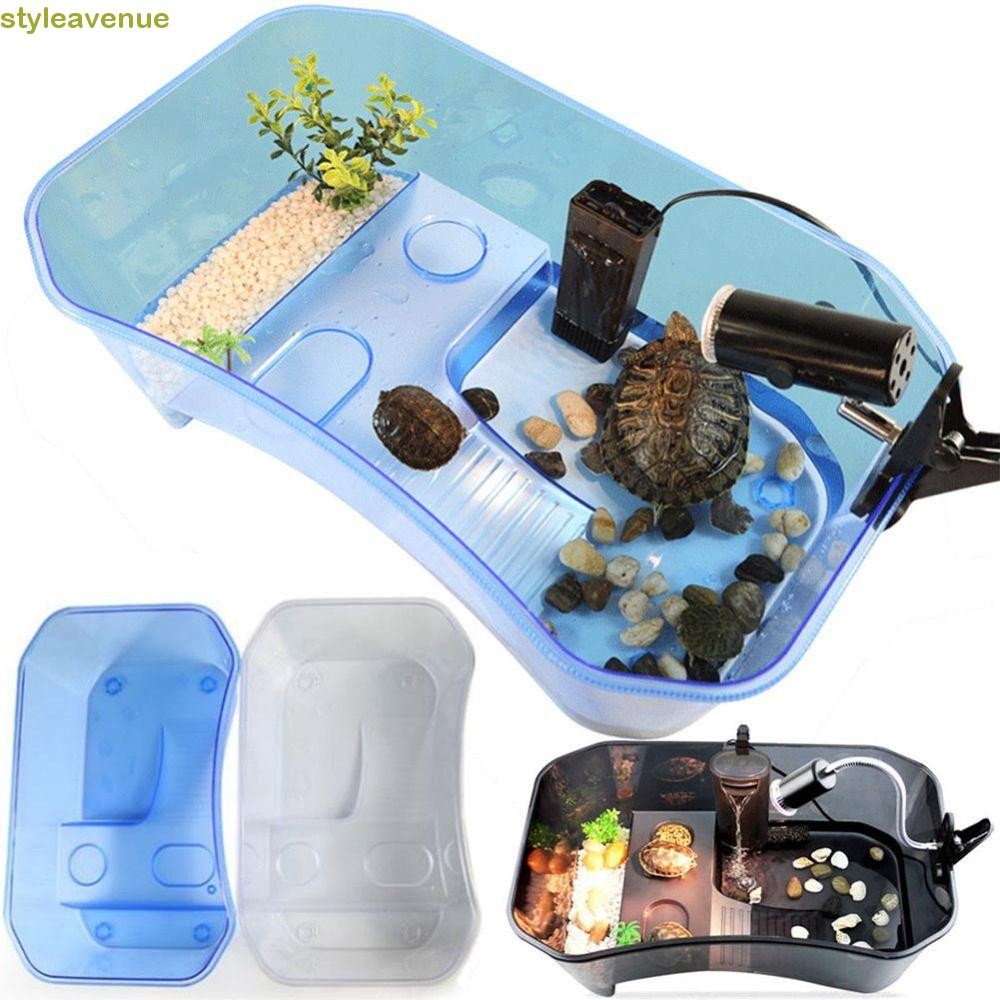 Styleavene กล่องเต่า Vivarium, Basking Ramp Water Land Dual Use Turtle ...