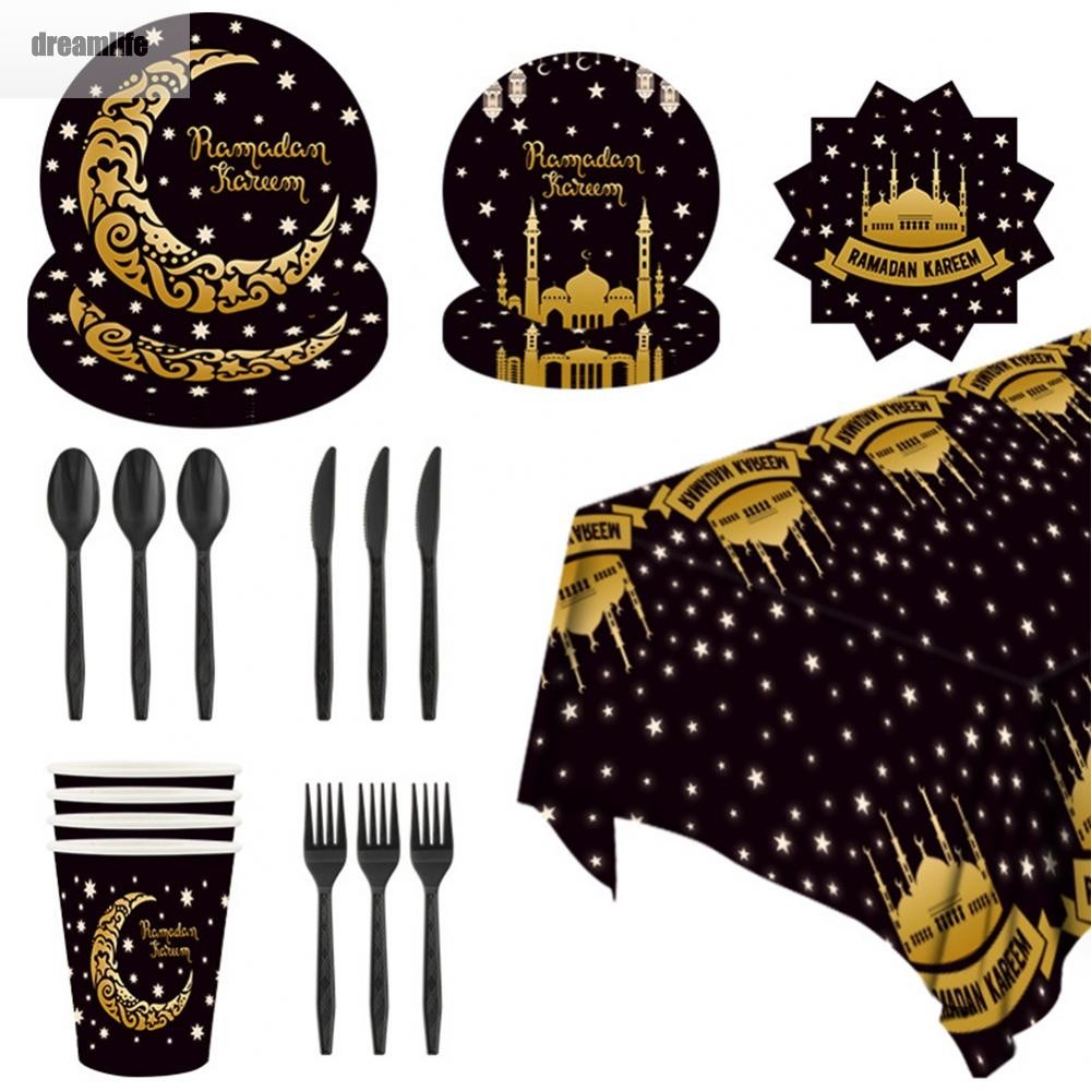 Ramadan Tableware ผ้าปูโต๊ะ Eid Mubarak Party Supply Ramadan Party ตก ...