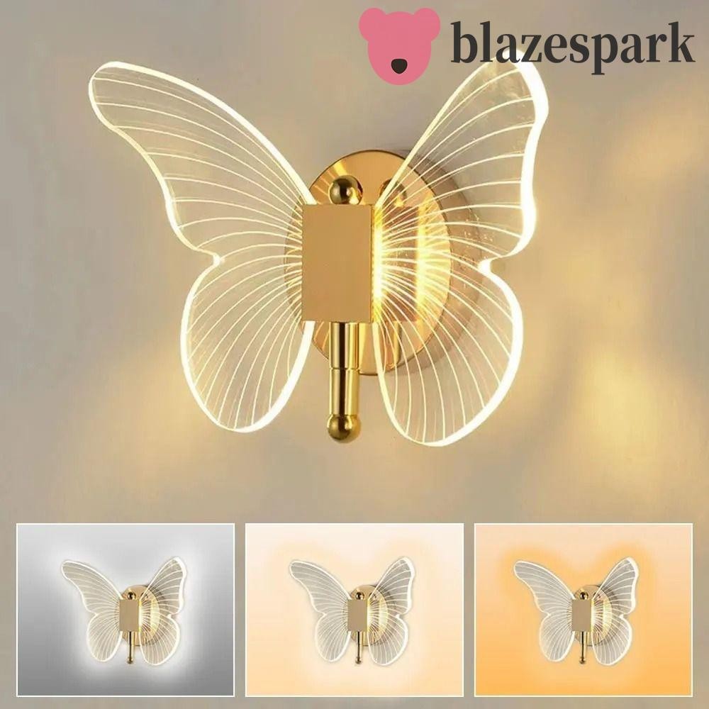 Blazespark LED โคมไฟติดผนังผีเสื้อ, โลหะอะคริลิค Tricolor ปรับโคมไฟเพดาน, โคมไฟในร่ม Elegant ...