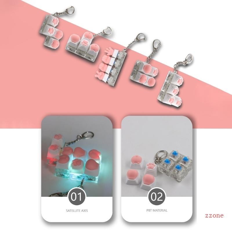 Zzz 4-Button Light Up สวิตช์กุญแจเครื่องทดสอบปุ่มพวงกุญแจคีย์บอร์ดการ ...