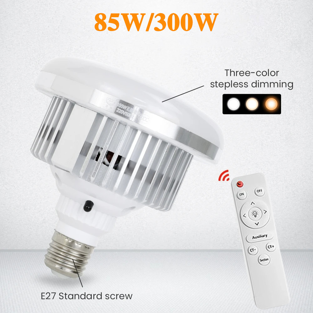 Photography LED 85/300W Light Bulb Dimmable Tricolor E27 Socket for ...
