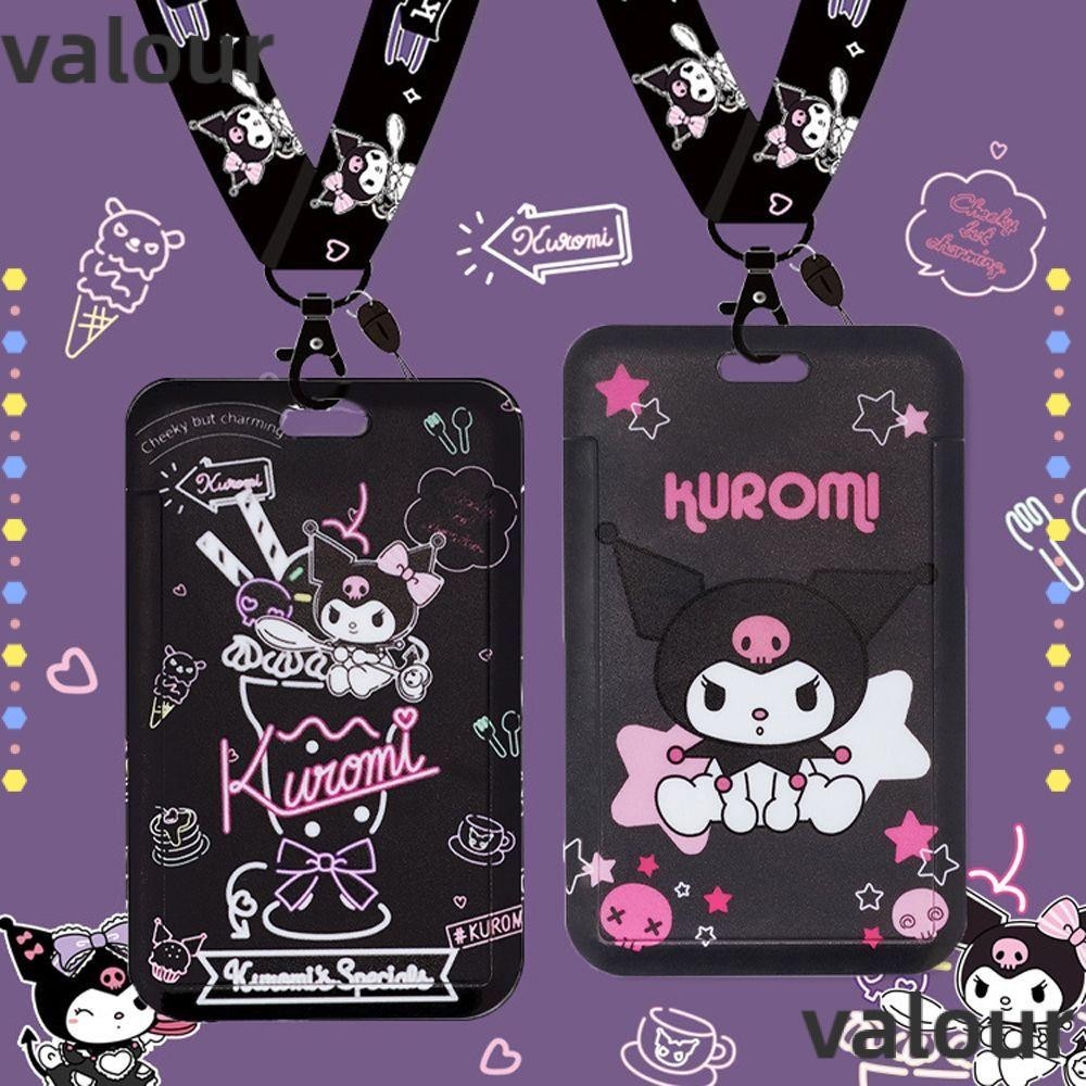 Valour การ์ตูนผู้ถือบัตรนักเรียนแบบพกพา Kuromi Bus พร้อมเชือกเส้นเล็ก ...