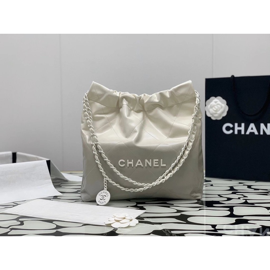 [เกรด Daigou] ซองเล็ก [Chanel 22bag Gradient Grey White] | Shopee Thailand