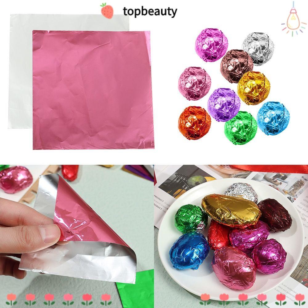 Topbeauty 100 ชิ้นแพคเกจกระดาษเย็บ DIY เบเกอรี่ตกแต่งงานแต่งงานอุปกรณ์ Gilded Candy ช็อกโกแลต ...