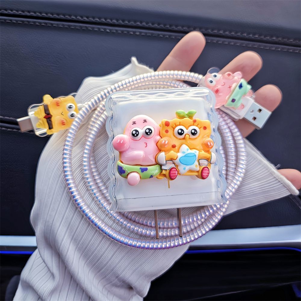 น่ารัก SpongeBob XIAOMI charger Protector สําหรับ 33W 67W 90W 120W ฝา ...