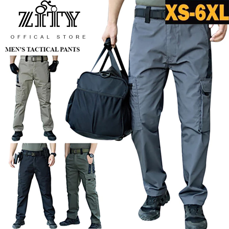 ZITY IX7/IX9/IX11 กางเกงยุทธวิธี ผ้าริปสตอปกันน้ำ มีช่องกระเป๋าหลายช่อง（S-5XL) | Shopee Thailand
