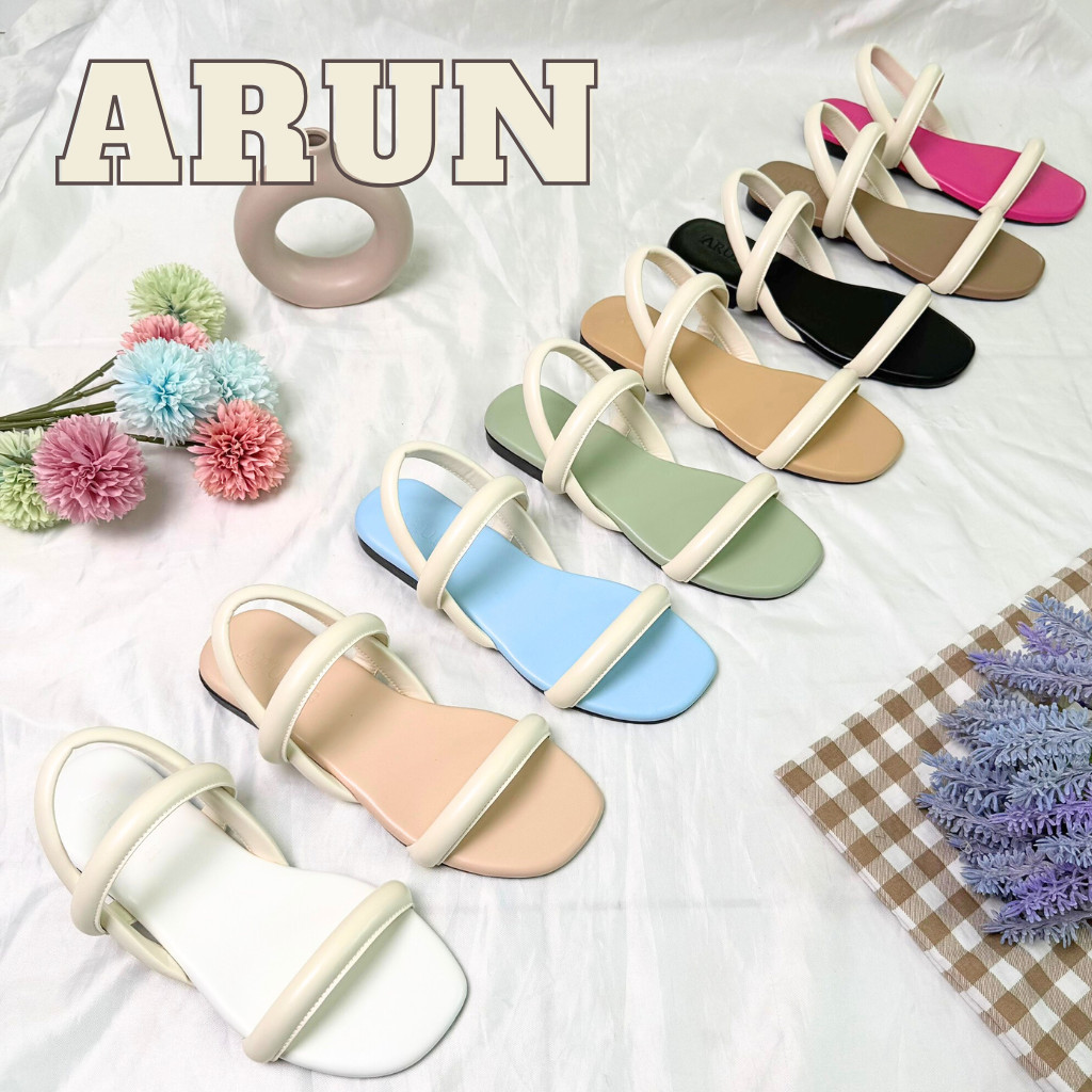 รองเท้าแตะแฟชั่น แบรนด์ ARUN รุ่น AR2030 รัดข้อ ดีไซน์สวย หนังนิ่ม ...