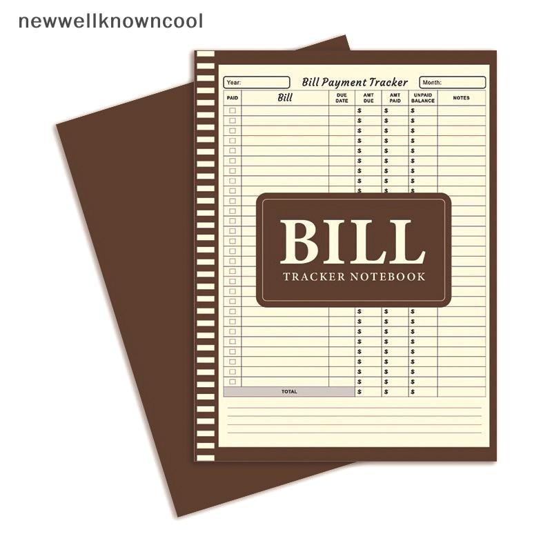 Newwellknowncool Bill Payment Management Book Dark Coffee Bill Notebook ...