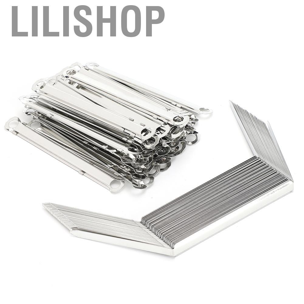 Lilishop 50pcs File Fasteners 2-Hole Iron Binder Clip Paper Prong ...