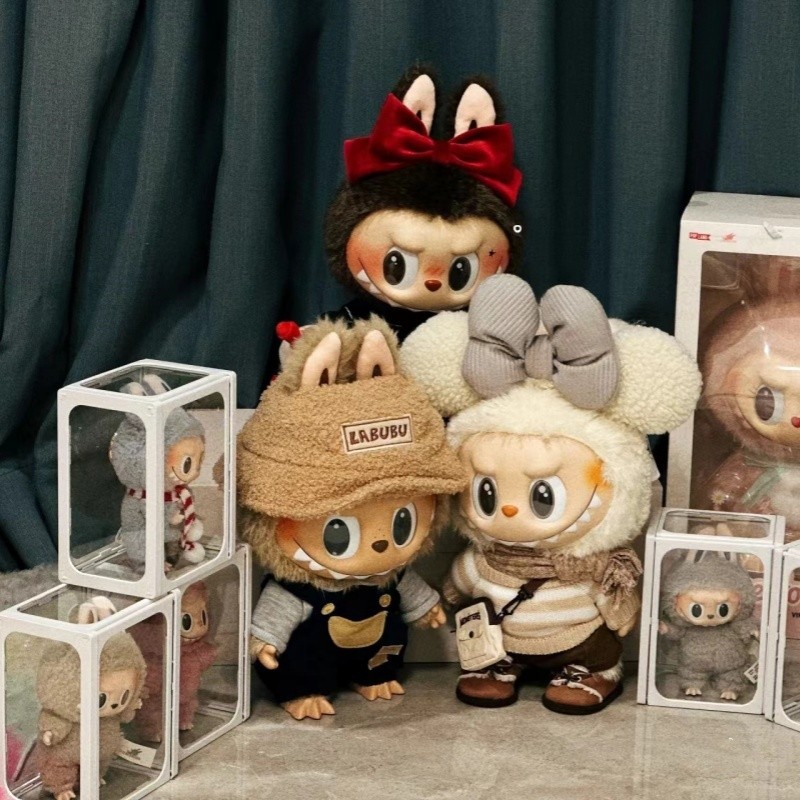 labubu macaron ชุด，ตู ้ กระจกใสโปร ่ งใส , labubu Storage Display Rack ...