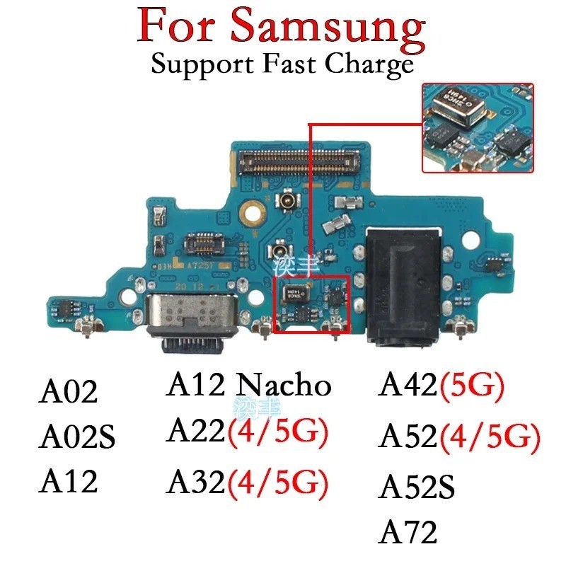 Usb Charger Dock Charger Port สําหรับ Samsung Galaxy A02 A02S A12 Nacho A22 A32 A42 A52 A52S 72 ...