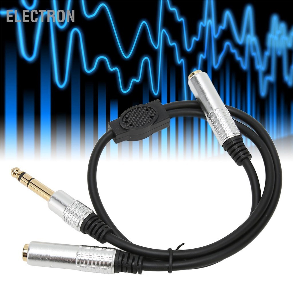 Electron 6.35 มม. ถึง Y Splitter Cable Professional 1/4 นิ้วสายสเตอริโอสำหรับเครื่องขยายเสียง ...