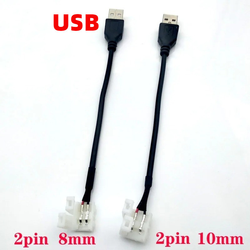 1pcs USB ถึง 2pin 8 มม.2pin 10 มม.สาย led strip connector 8 มม./10 มม. ...