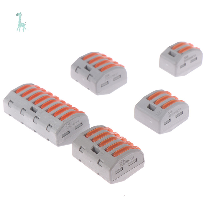Vol 2/3/4/5/8 Way Reusable Spring Lever Terminal Block Electric Cable ...
