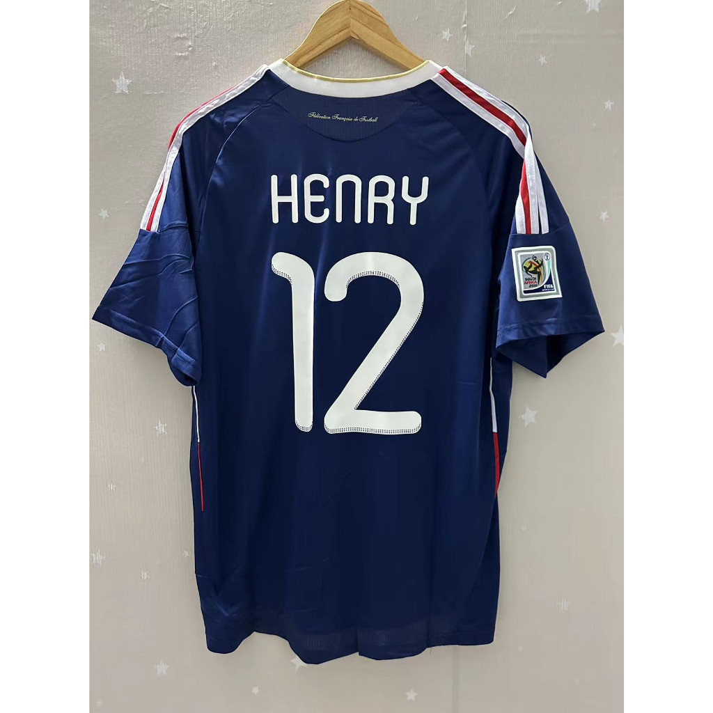 รูปแบบใหม่2010 ฝรั่งเศสคุณภาพสูง Home Retro Soccer Jersey เสื้อยืดที่ ...