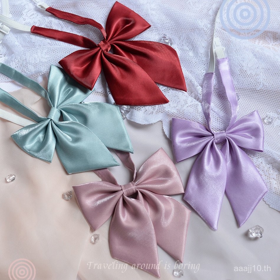 [Lin Yuejun] เนคไทโบว์เงา อุปกรณ์เสริมชุดยูนิฟอร์ม JK ชุดกะลาสี เสื้อเ ...