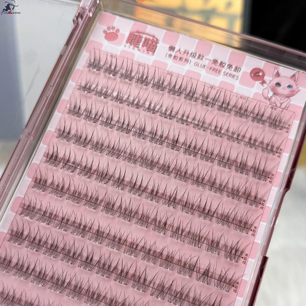 8-11 มม.Pre Glued Lash Clusters Reusable Clear Band Eyelash Clusters ...