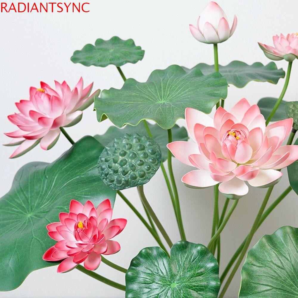 Radiantsync ภูมิทัศน์ดอกไม้ประดิษฐ์,ศิลปะ DIY ตกแต่งจําลองดอกบัว,บ้านบ่อตกแต่ง EVA Props พร้อม ...