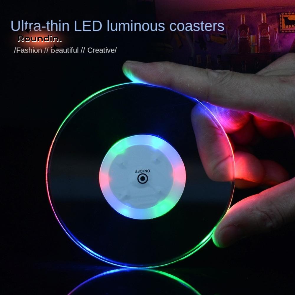 Roundin LED Luminous Coaster, อะคริลิค 10 ซม.ค็อกเทล Coaster, Ultra ...