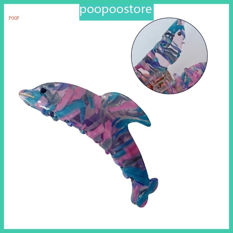 Poop คลิปกรามผมอเนกประสงค์สีสันสดใส Summer-vibe Hair Claw Clips Strong ...