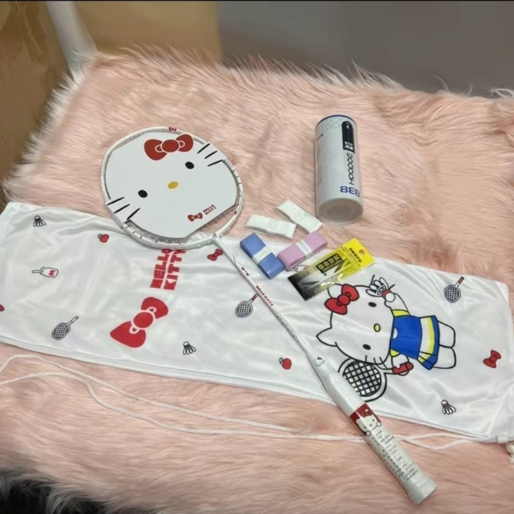 [1.7,000 คนคอลเลกชัน] ไม้แบดมินตัน KT Hello Kitty Ultra-Light 4u Single Full Carbon Fiber ทนทาน ...
