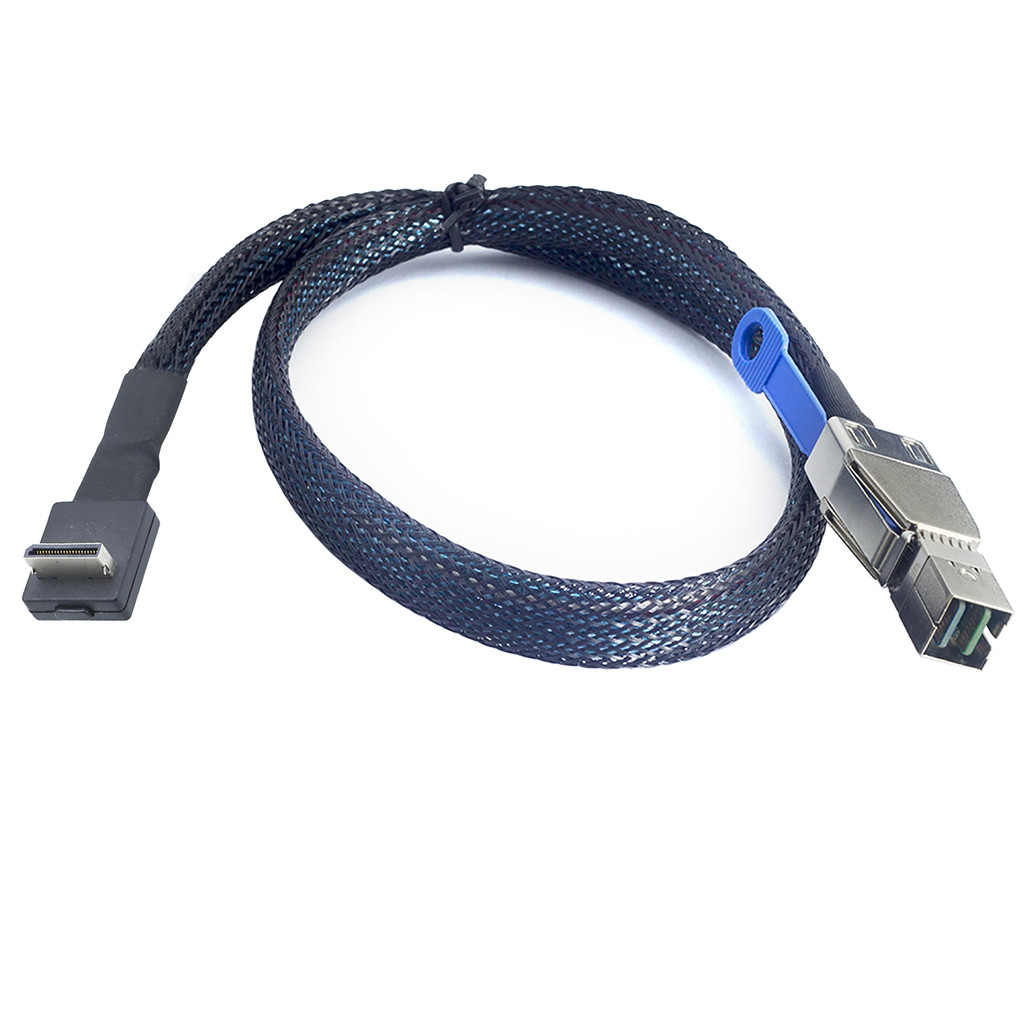 Jmt OCuLink PCI-E 4I SFF8611 90 องศา SFF HD 8644 4I Server Connection Cable 50 ซม. / 100 ซม. ...