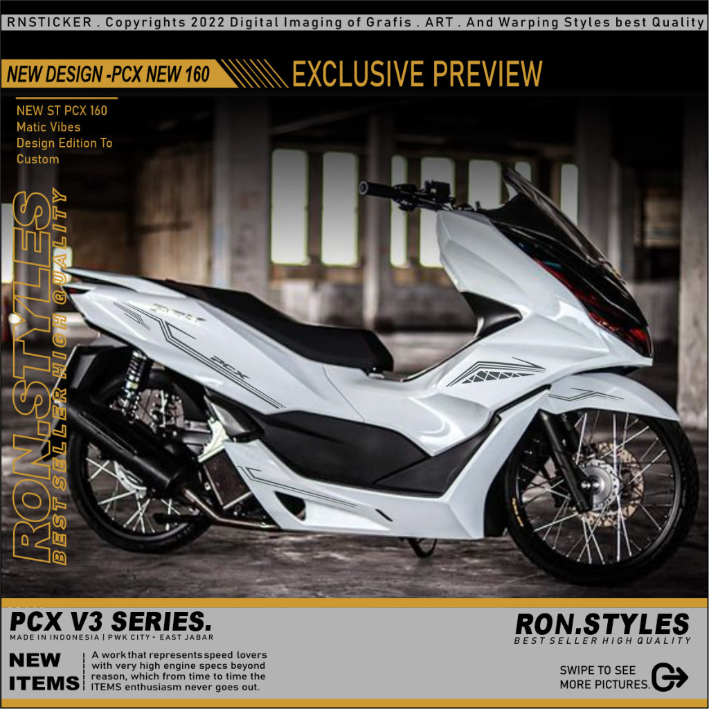 V3 ตัดสติกเกอร์ STRIPING PCX 160 STRIPING VARIATION PCX ใหม่ 2023 LIS ...