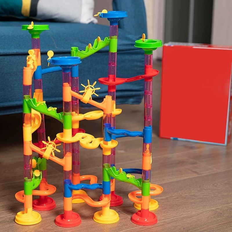 เด ็ ก Rolling Ball Track สไลด ์ หมุน Pinball Rolling Ball ประกอบอาคาร ...