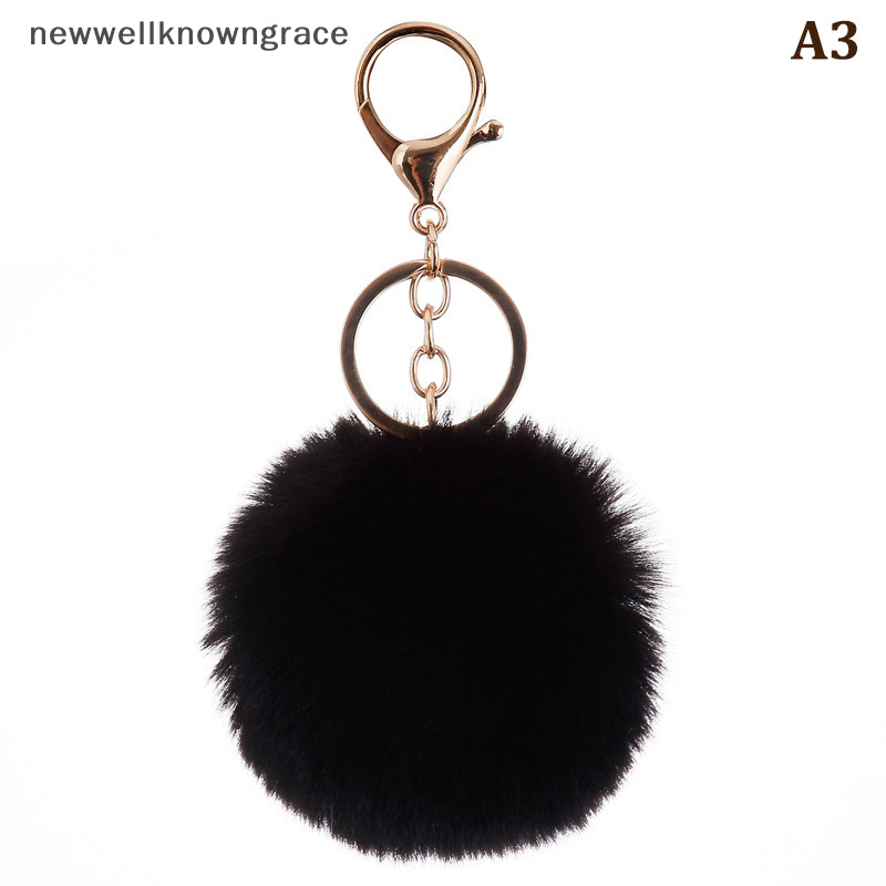 Newwellknowngrace 8 ซม.น่ารัก Key Soft Fluffy Fur Ball พวงกุญแจ Fluffy ...