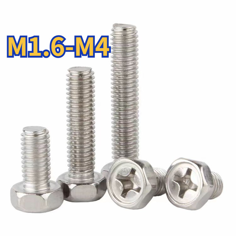[XJK ] 304 Phillips Hole External Hexagon Bolt Hexagon Bolt สกรูหัวหกเหลี ่ ยมภายนอก M1.6M2M3M4 ...