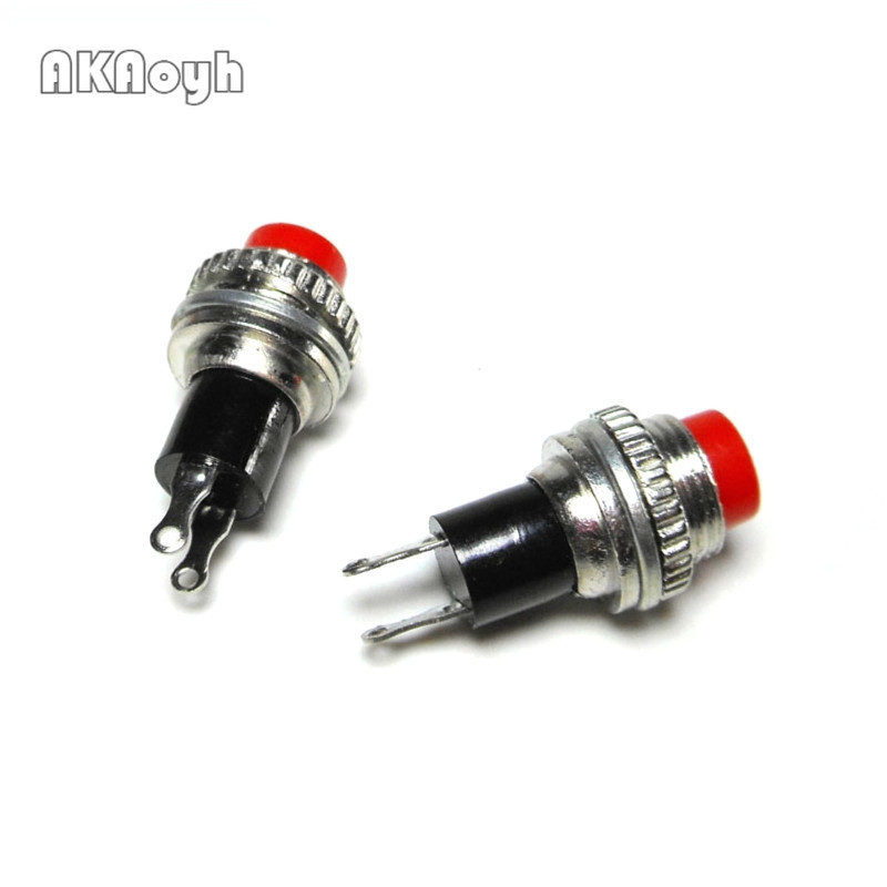 5 ชิ้น DS-314 ขนาดเล็ก Momentary Push ปุ่มสวิทช์ 10 มม.สีแดง Non ล็อค ...