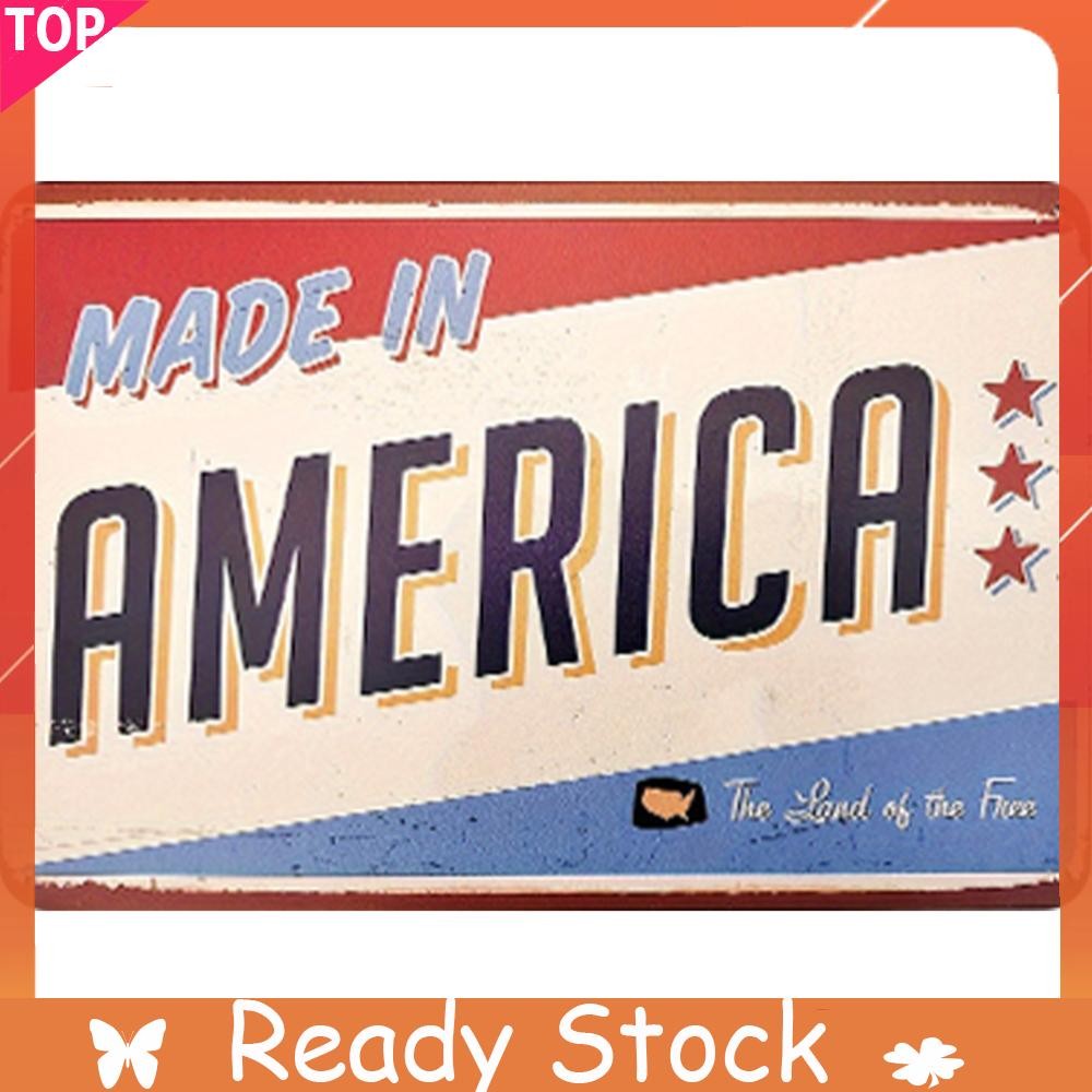 Vintage Metal America Tin Sign ภาพวาดเหล็กสี่เหลี่ยม Wall Decor30x20cm ...