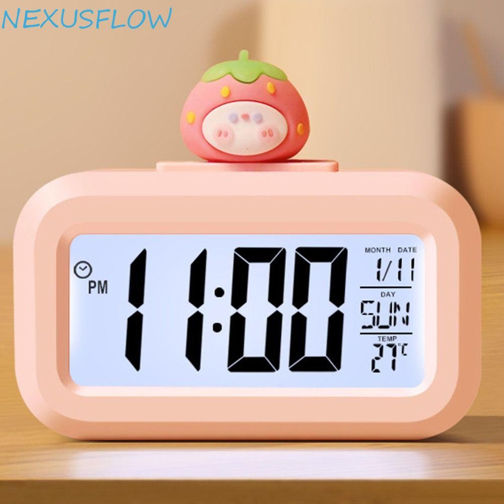 Nexusflow นาฬิกาตั้งโต๊ะดิจิตอล LED สําหรับปฏิทินศึกษานาฬิกาจับเวลาแบ็คไลท์จับเวลานับถอยหลังเพลง ...