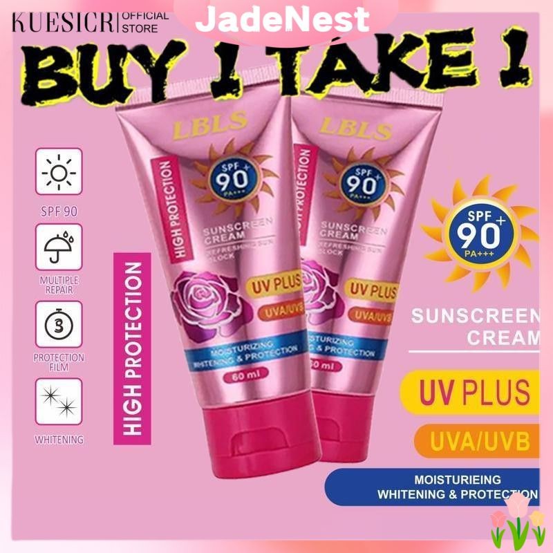 Kuesicr [เซ็ต 3 ชิ้น] ครีมกันแดด Kiss Rose Facial Sunscreen SPF90+++ ครีมกันแดด High Protection ...